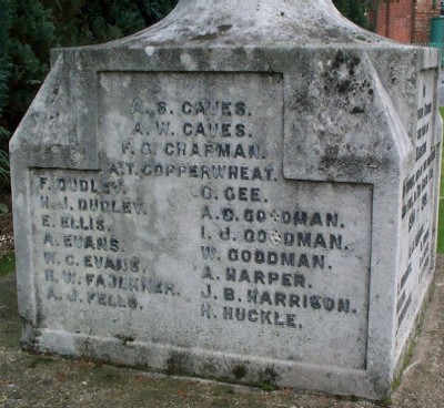 Roll of Honour - Bedfordshire - Marston Moreteyne