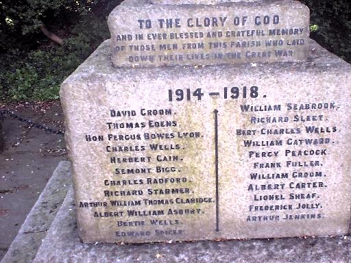 Roll of Honour - Hertfordshire - Whitwell & St Paul's Walden