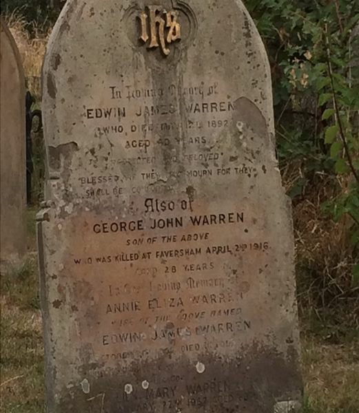 Roll of Honour - Kent - Faversham, Great Explosion 1916